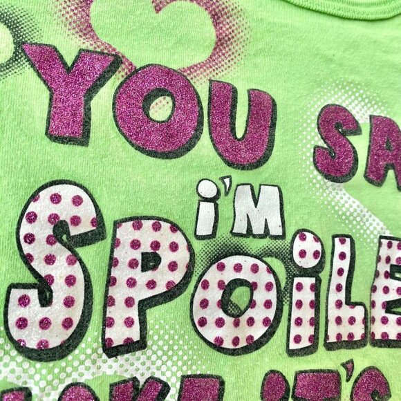 Self Esteem | Shirts & Tops | Y2k Spoiled Glitter Print Top Green 200s ...